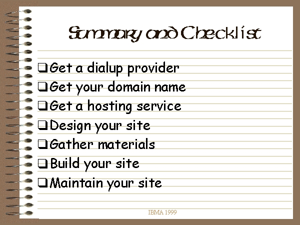 Summary and Checklist