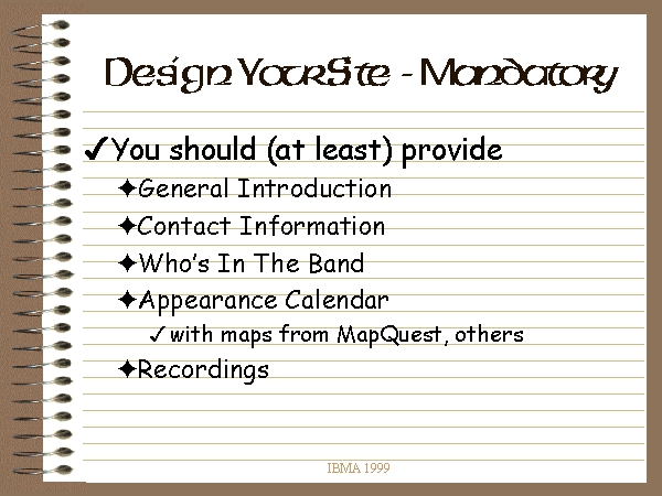 Design Your Site - Mandatory